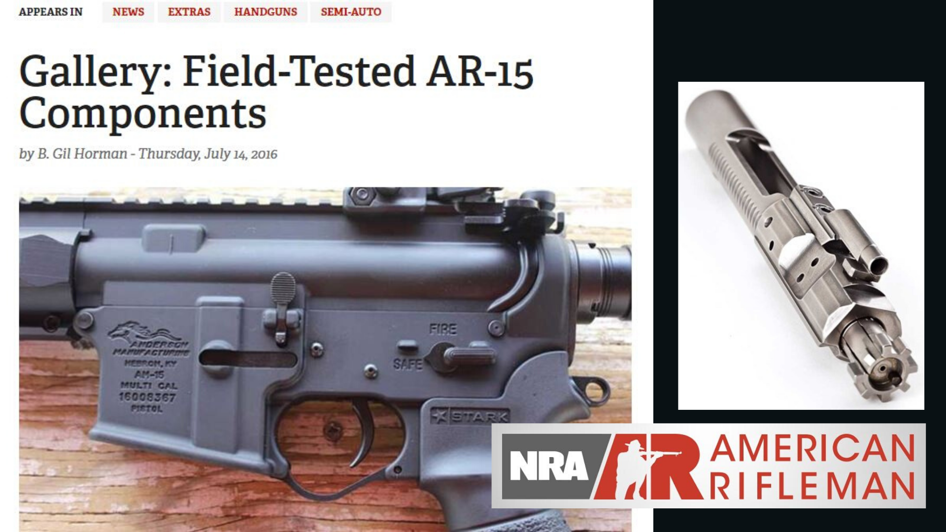 WMD Guns components featured in American Rifleman's field-tested AR-15 ...